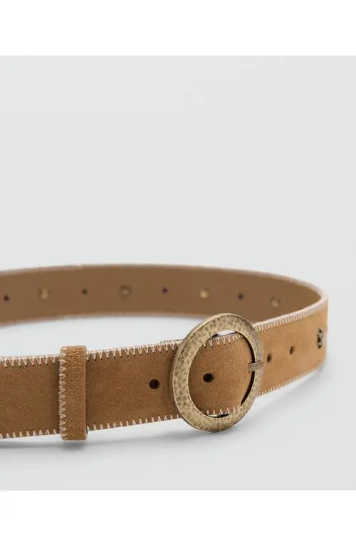 Mango Studded Leather Belt