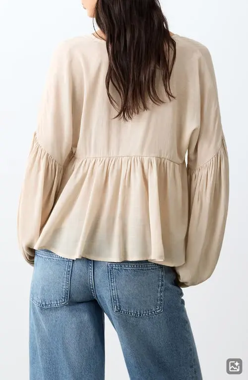 Mango Embroidered Peplum Blouse