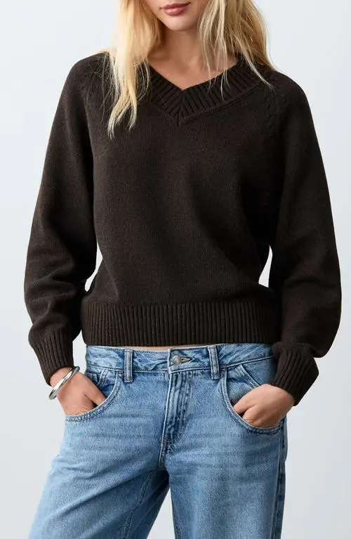 Mango V-neck Knit Sweater