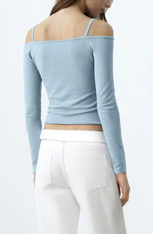 Mango Cold Shoulder Crewneck Sweater