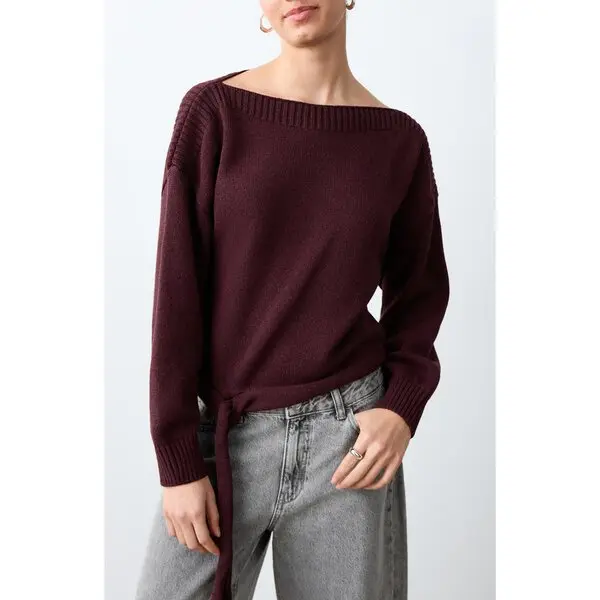 Mango Boat Neck Cotton-blend Sweater