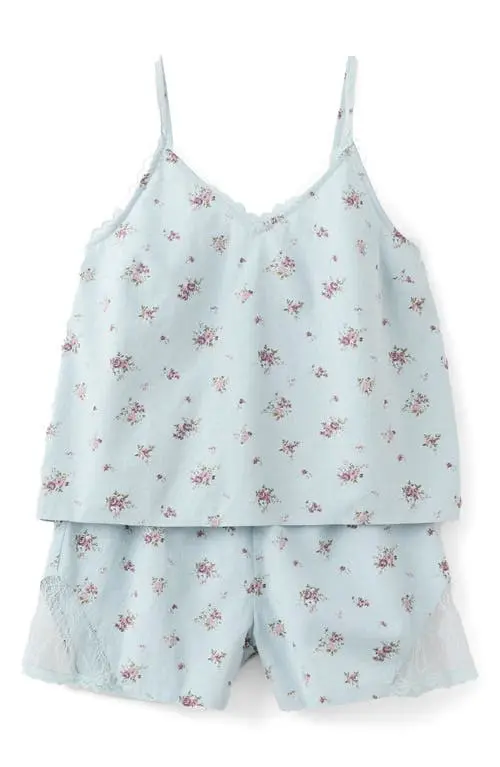 Mango Floral Lace Trim Cotton Short Pajamas