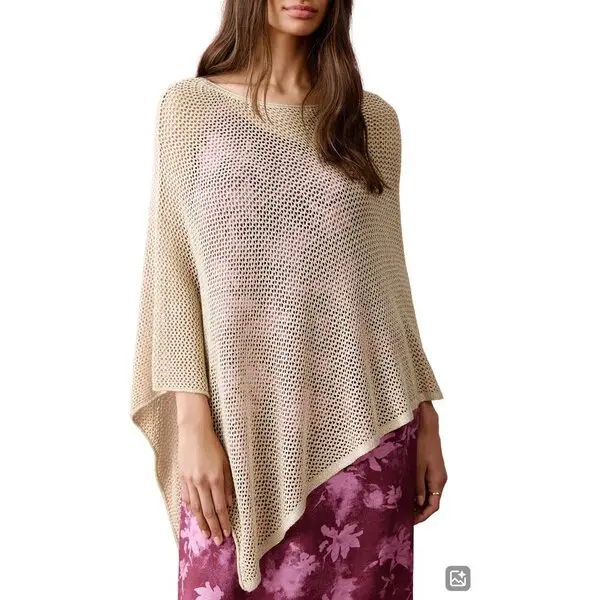 Mango Asymmetric Lurex Knit Cape