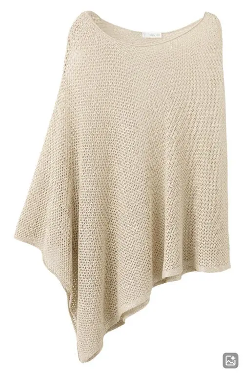 Mango Asymmetric Lurex Knit Cape