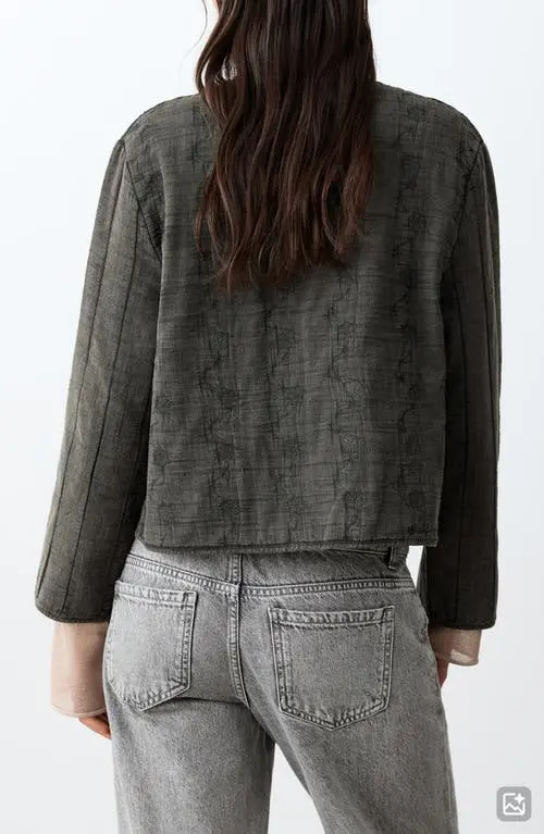 Mango Floral Embroidered Jacket