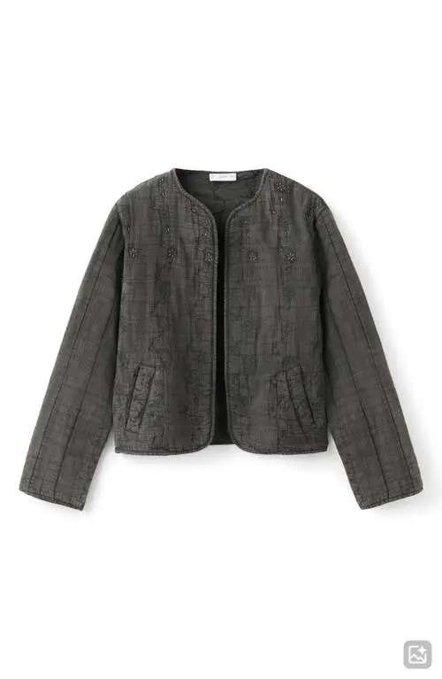 Mango Floral Embroidered Jacket