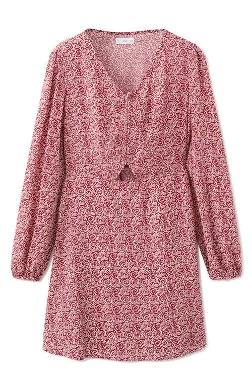 Mango Printed Long Sleeve Dress
