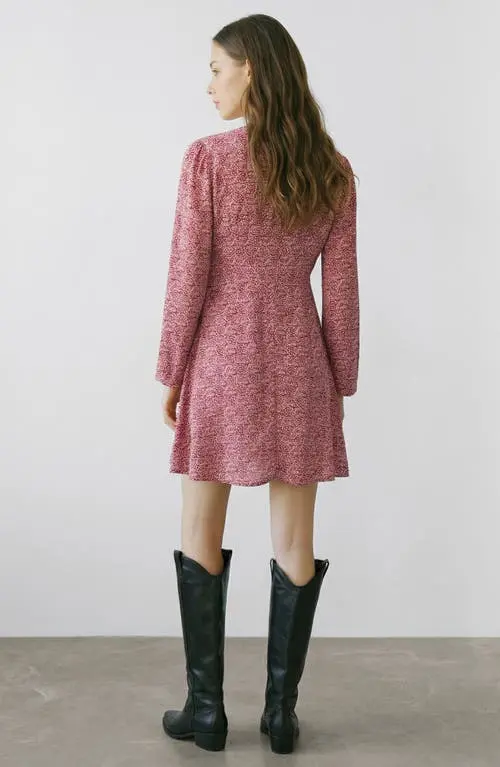 Mango Printed Long Sleeve Dress