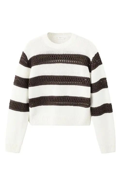 Mango Openwork Stripe Sweater