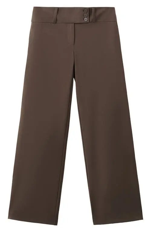 Mango Straight Leg Suit Pants - Brown