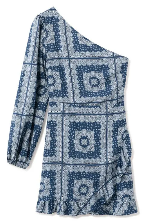 Mango Bandanna Print One-shoulder Minidress