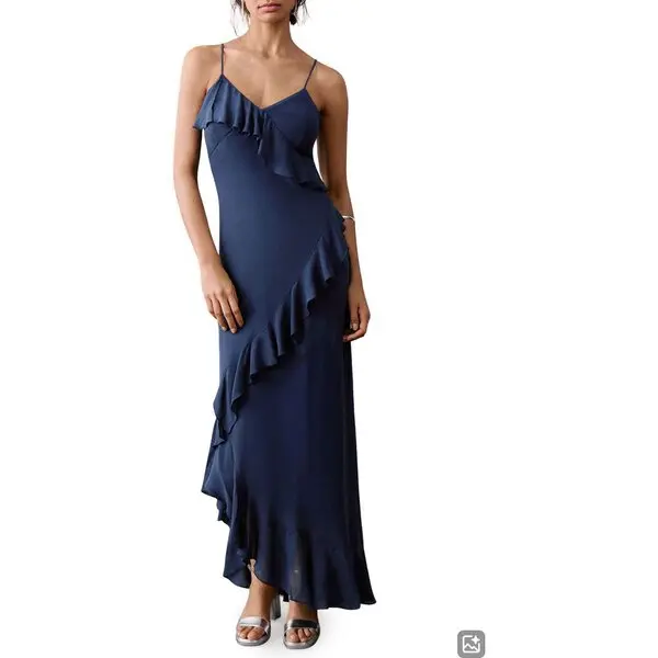 Mango Ruffle Maxi Dress