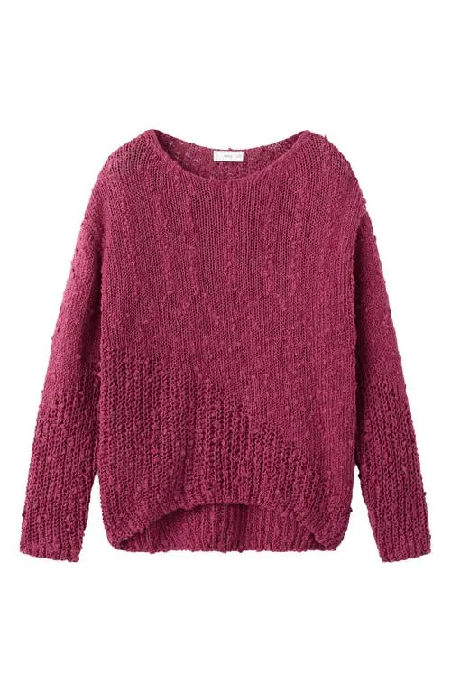 Mango Cotton-blend Nubby Knit Sweater