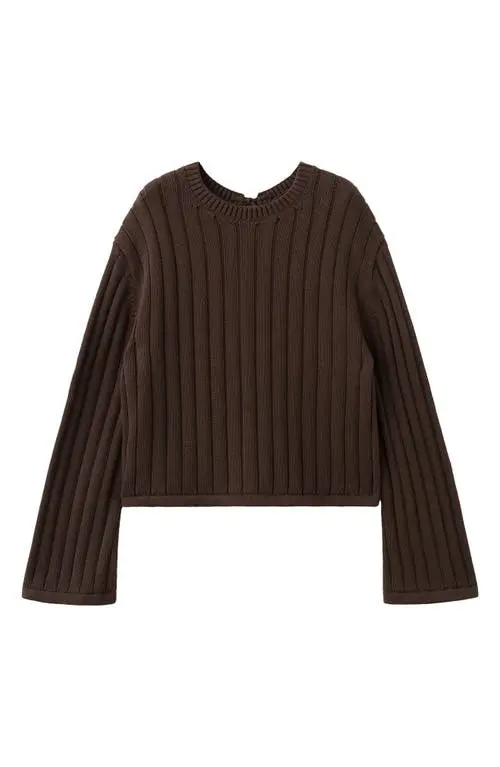 Mango Ribbed Cotton Tie-back Sweater