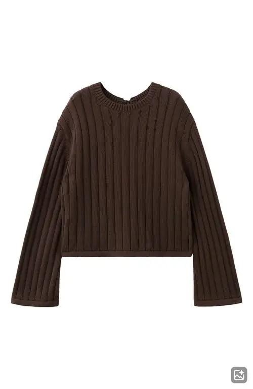 Mango Ribbed Cotton Tie-back Sweater