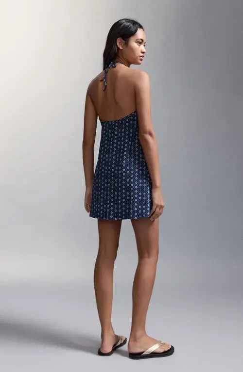 Mango Printed Halter Mini Dress