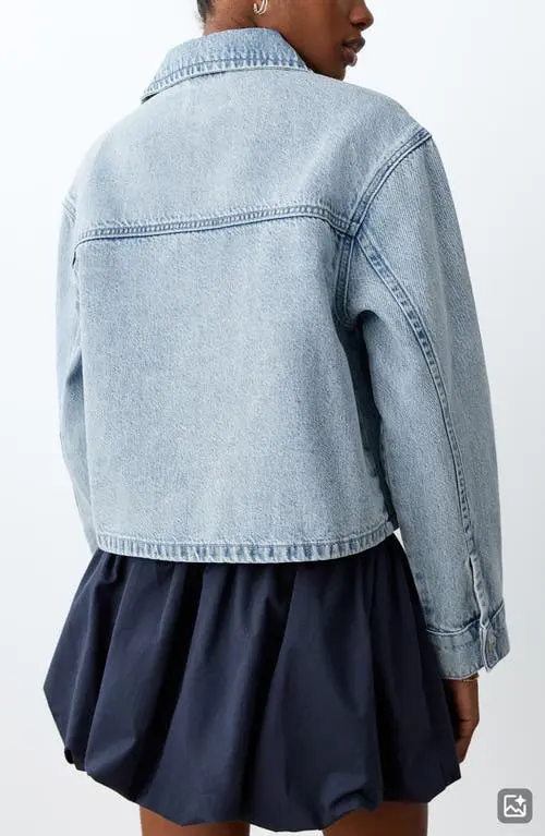 Mango Crop Denim Workwear Jacket