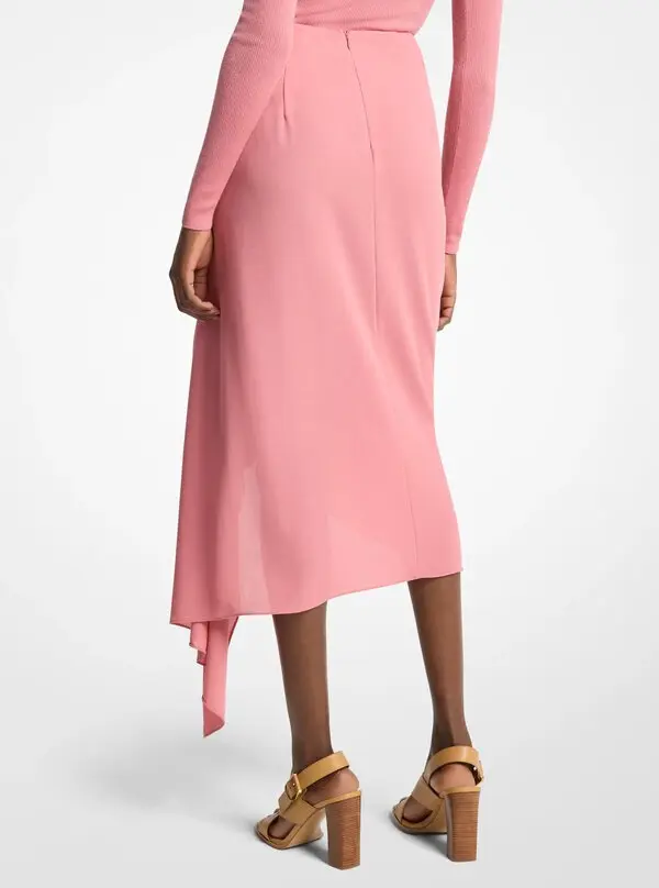 Michael Kors Wool Crepe Cascade Skirt - Green