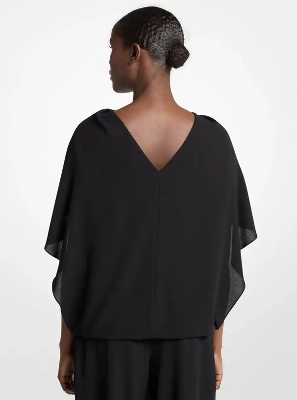 Michael Kors Wool Crepe Cape Top