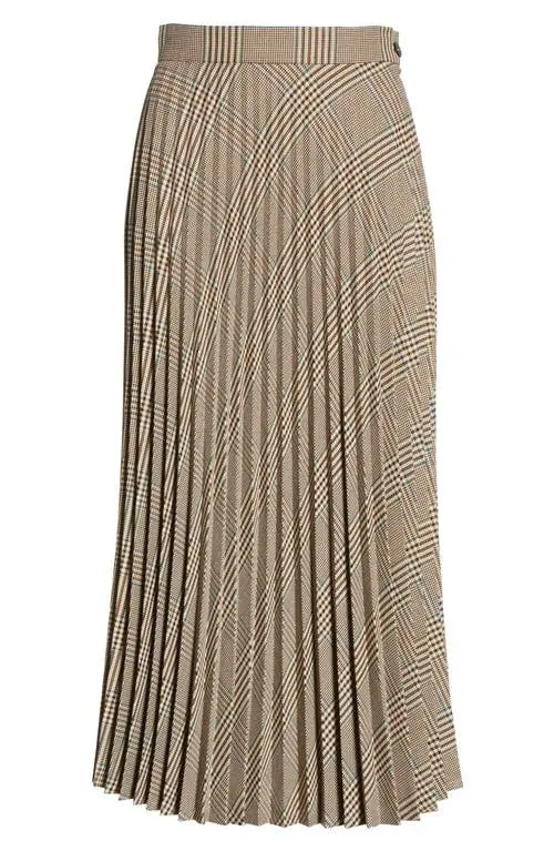 MAISON MARGIELA Plaid Pleated Midi Skirt