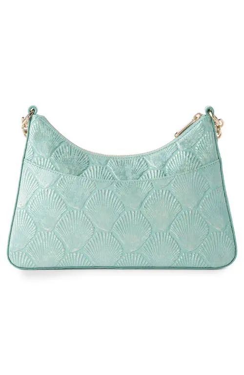Brahmin Embossed Leather Shoulder Bag - Waterfall