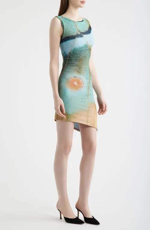 FENERS Caracola Asymmetric Body-con Minidress - Marbre