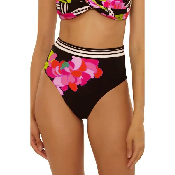Trina Turk Bougainvillea Reversible High-waist Bikini Bottom - Multi