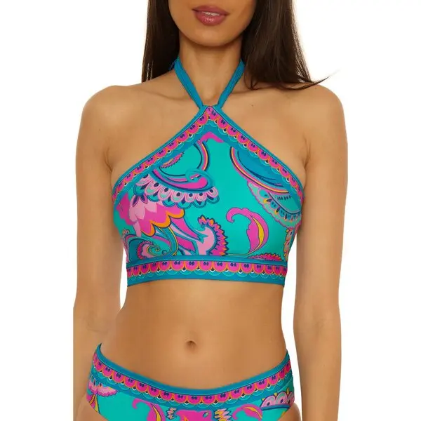 Trina Turk Mykonos High Neck Bikini Top - Multi