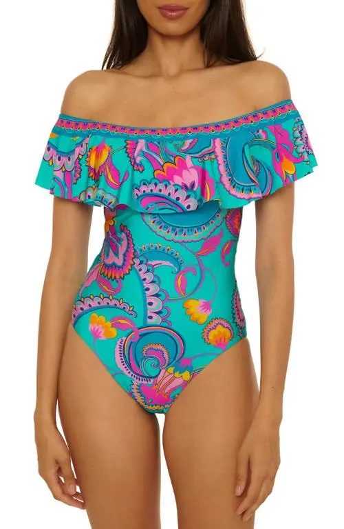 Trina Turk Mykonos Ruffle Off-the-shoulder One-piece Swimsuit - Multi