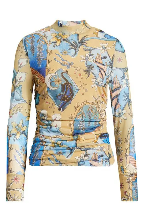Farm Rio Mixed Print Tulle Top