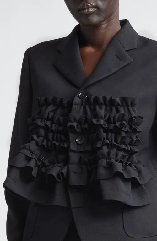 Comme Des Garçons Ruffle Gabardine Jacket