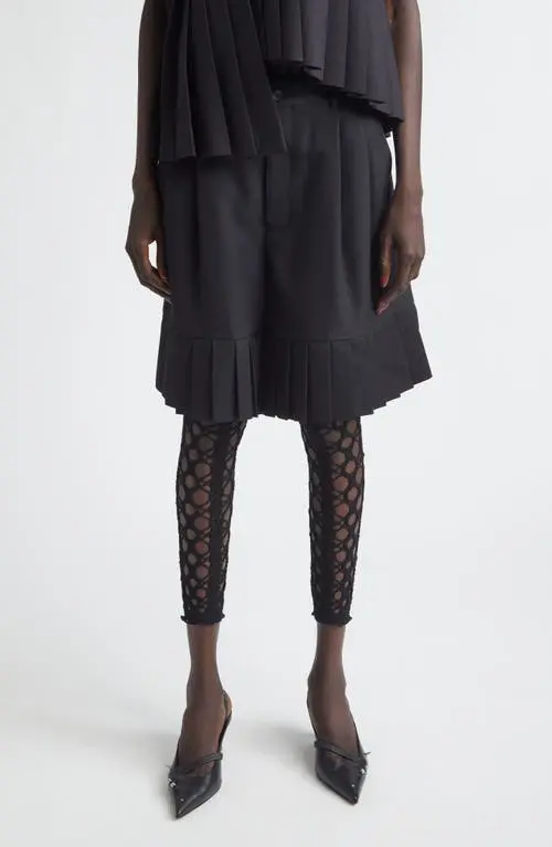 Noir Kei Ninomiya Wool Blend Gabardine Shorts