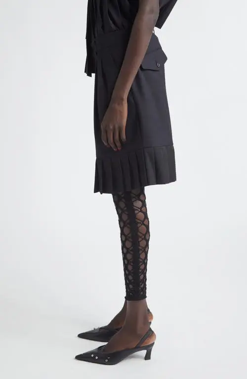 Noir Kei Ninomiya Wool Blend Gabardine Shorts