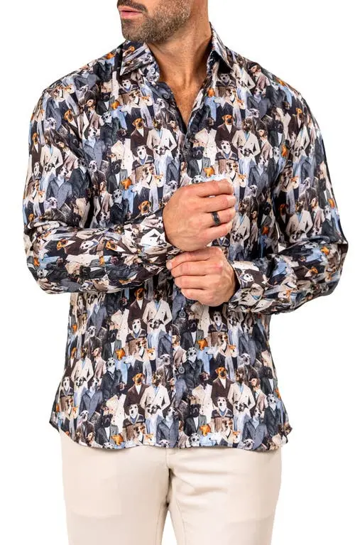 MACEOO Fibonacci Marthy Contemporary Fit Button-up Shirt - Black