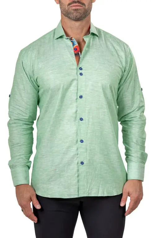 MACEOO Eins Marthy Contemporary Fit Button-up Shirt - Green