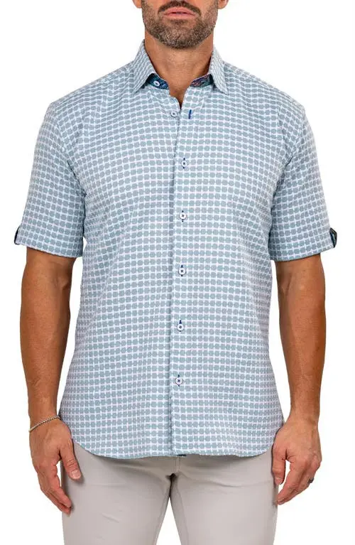 MACEOO Galileo Marthy Short Sleeve Cotton Button-up Shirt - Green