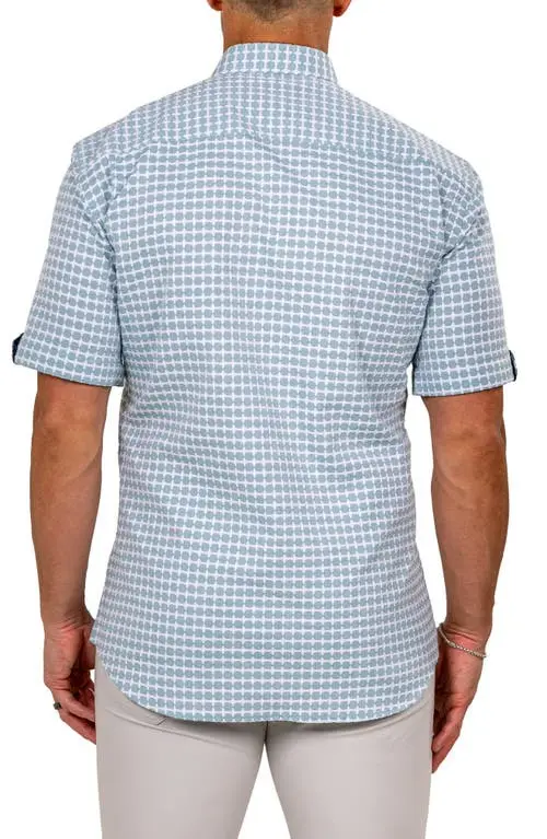 MACEOO Galileo Marthy Short Sleeve Cotton Button-up Shirt - Green
