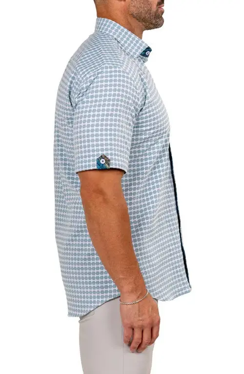 MACEOO Galileo Marthy Short Sleeve Cotton Button-up Shirt - Green