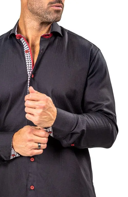 MACEOO Eins Marthy Contemporary Fit Cotton Button-up Shirt - Black