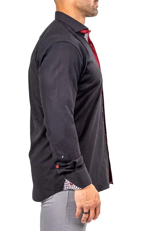 MACEOO Eins Marthy Contemporary Fit Cotton Button-up Shirt - Black