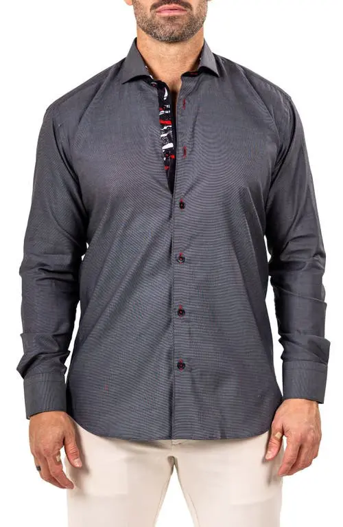 MACEOO Eins Marthy Contemporary Fit Cotton Button-up Shirt - Black