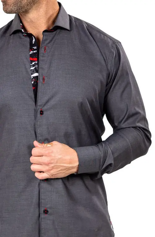 MACEOO Eins Marthy Contemporary Fit Cotton Button-up Shirt - Black