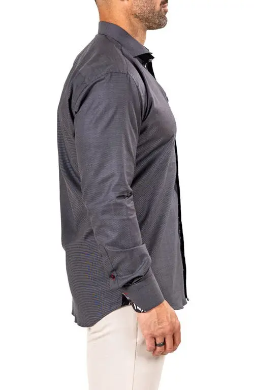 MACEOO Eins Marthy Contemporary Fit Cotton Button-up Shirt - Black