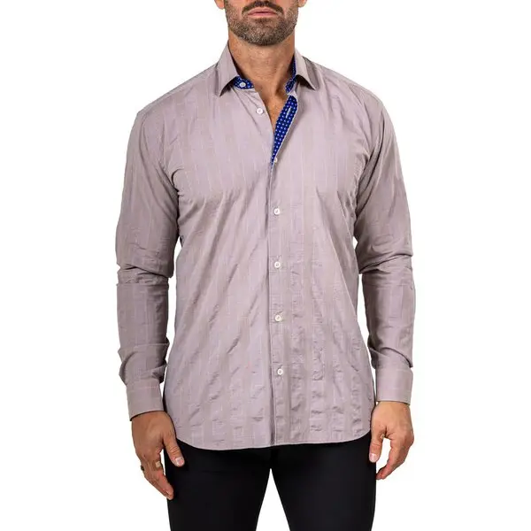 MACEOO Fibonacci Marthy Contemporary Fit Button-up Shirt - Brown
