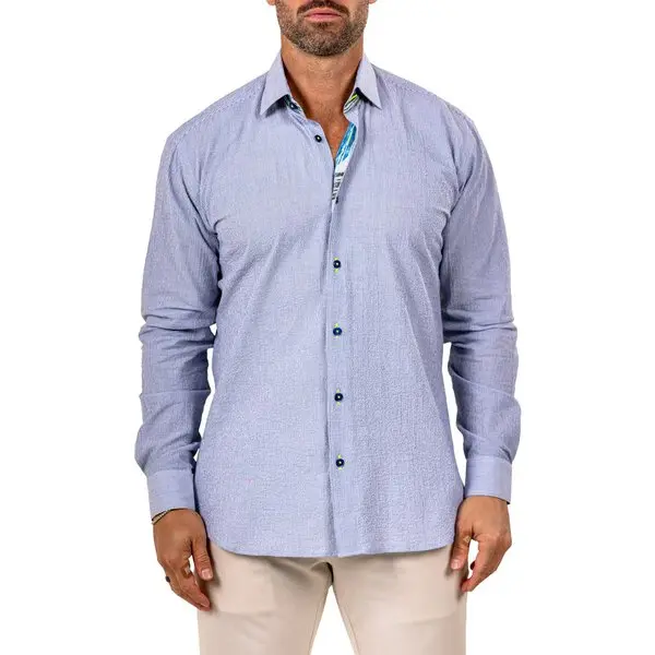 MACEOO Fibonacci Marthy Contemporary Fit Button-up Shirt - Grey