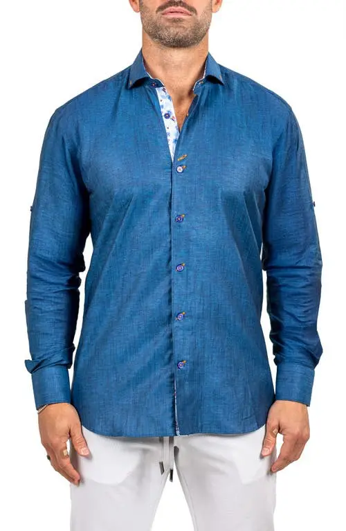 MACEOO Eins Marthy Contemporary Fit Button-up Shirt - Blue
