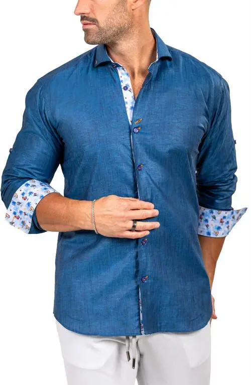 MACEOO Eins Marthy Contemporary Fit Button-up Shirt - Blue