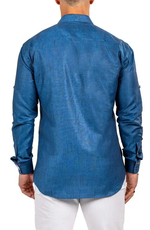 MACEOO Eins Marthy Contemporary Fit Button-up Shirt - Blue