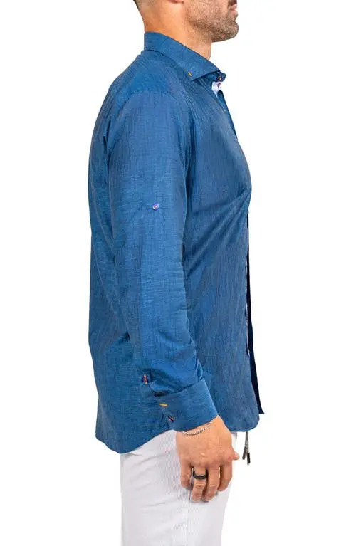 MACEOO Eins Marthy Contemporary Fit Button-up Shirt - Blue