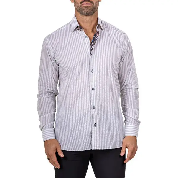 MACEOO Fibonacci Marthy Contemporary Fit Button-up Shirt - Grey